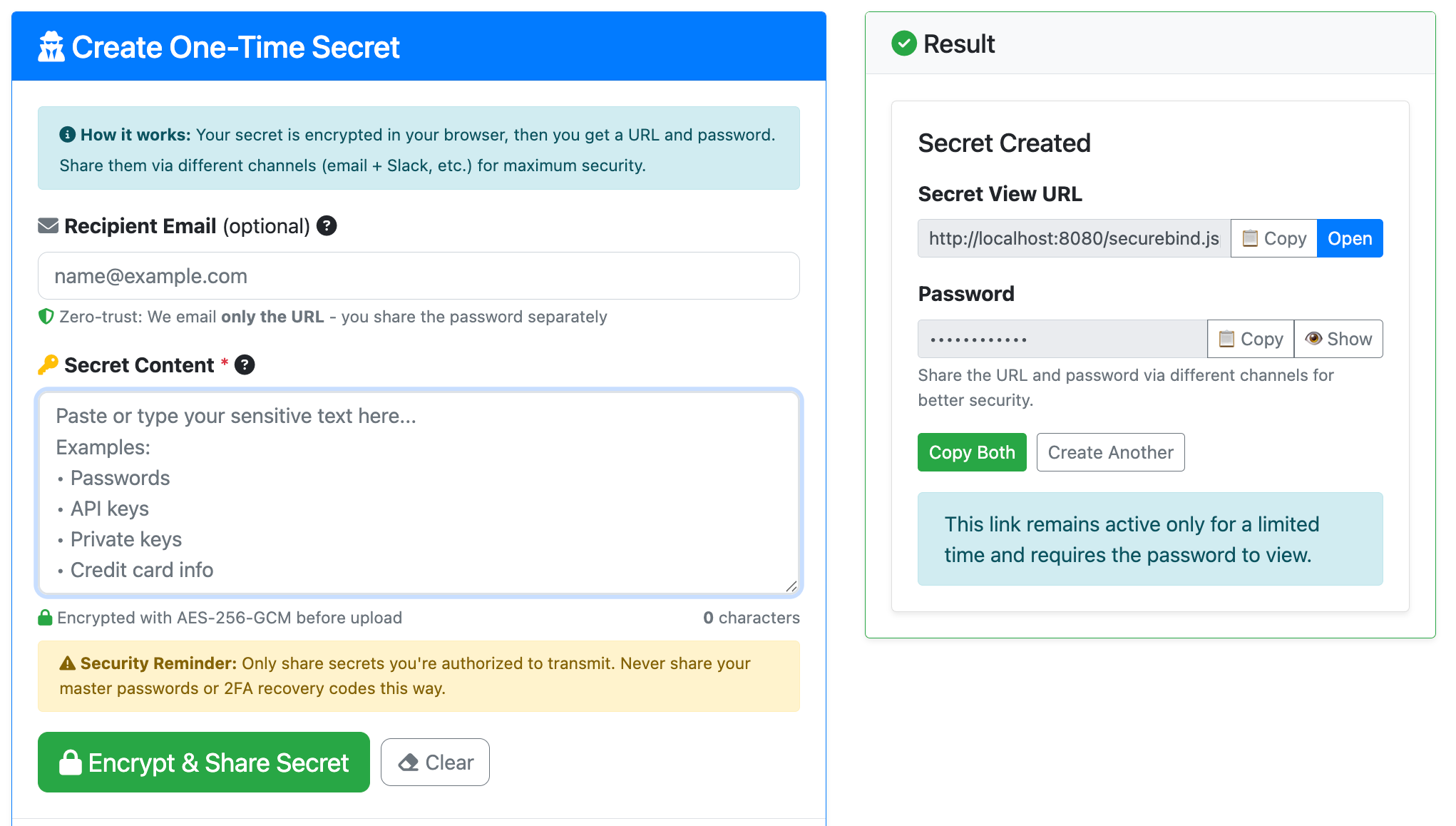 Free One-Time Secret - Send Passwords & API Keys Safely